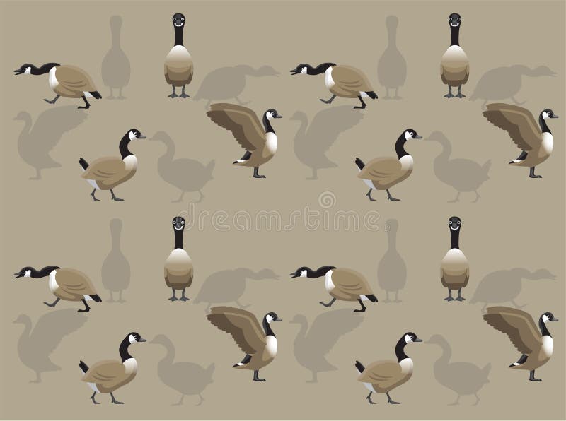 Canada Goose Walking Poses Cartoon Character Seamless Wallpaper ...