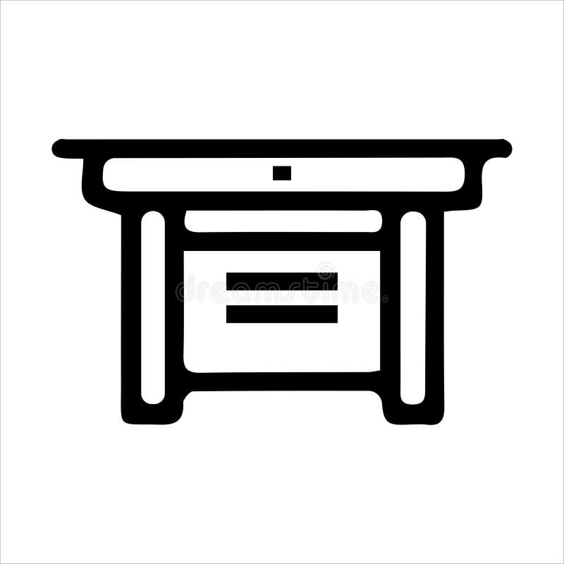 Office Table or Desk Line Icon Vector File Stock Vector - Illustration ...