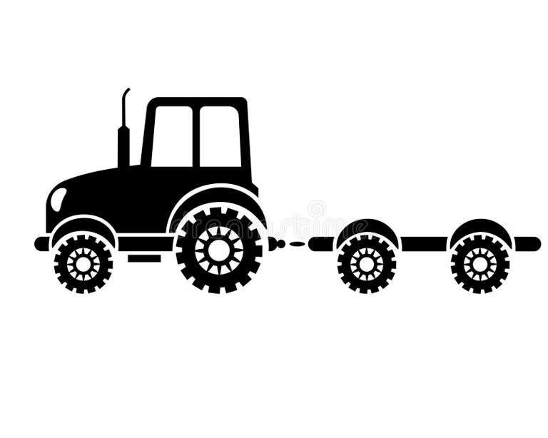 Tractor and Trailer, Agricultural Machinery, Farm Transport Vector ...
