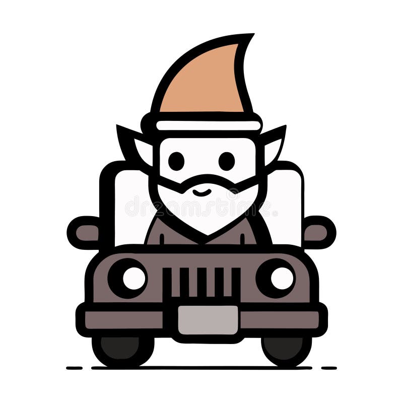 Christmas Santa in Car Vector Art Icons Image Stock Vector ...
