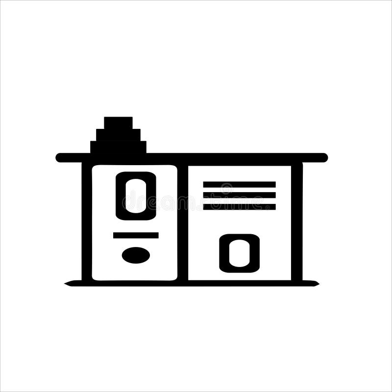 Office Desk Icon Vector Sign Illustration Silhouette File Stock Vector ...