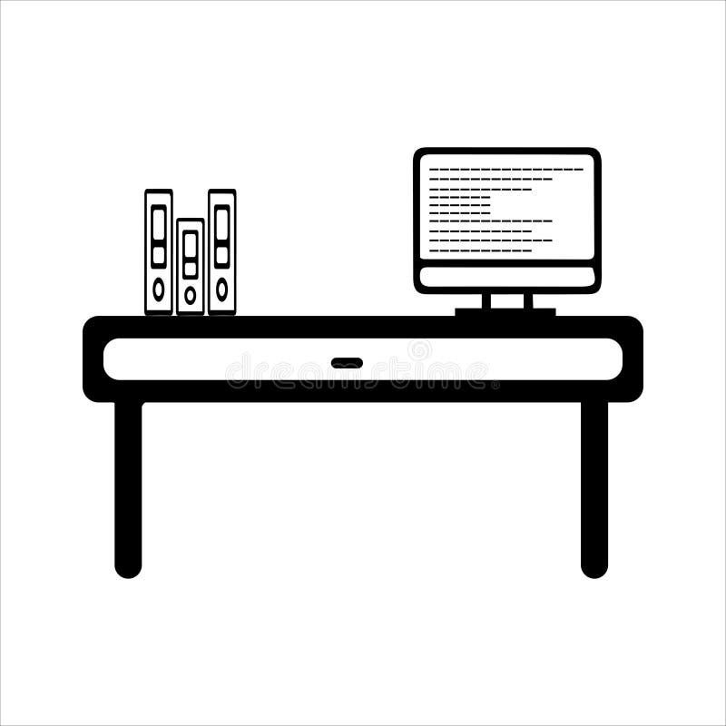 Office Desk Icon Vector Sign Illustration Silhouette File Stock Vector ...