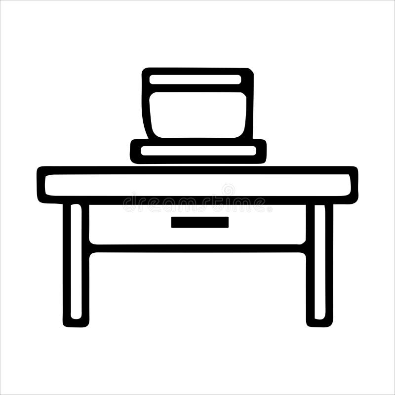 Office Desk Icon Vector Sign Illustration Silhouette File Stock Vector ...