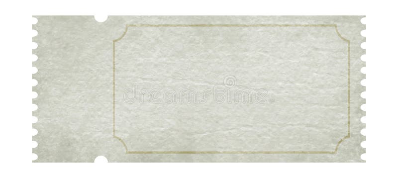 Vintage Ticket Template with Rough Paper Texture and Copy Space Stock ...