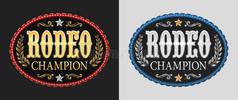 Rodeo Champion Cowboy Label Belt Buckle Old West Cowboy Style Emblem ...