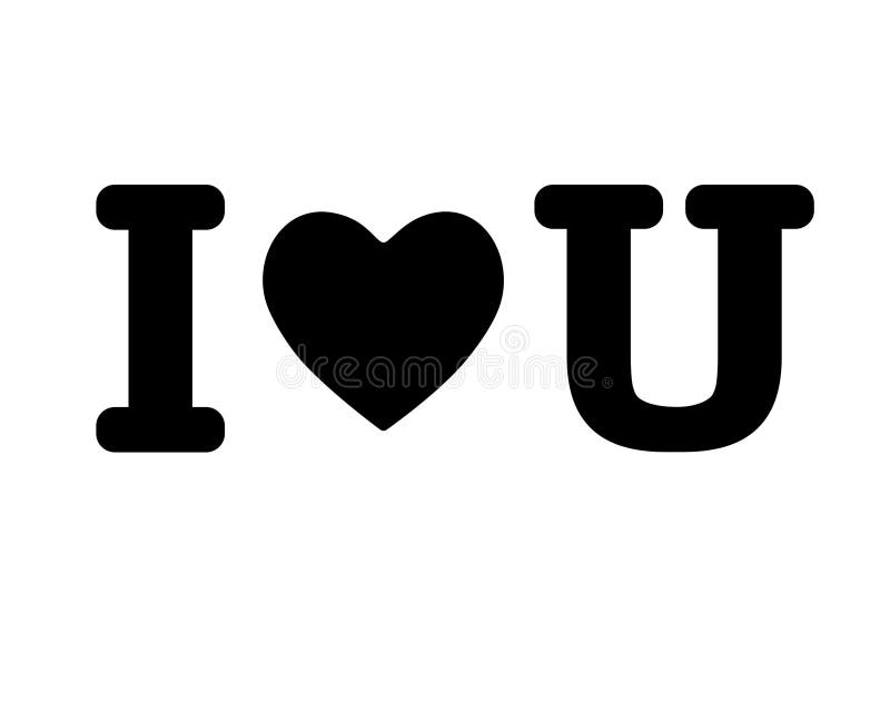 I Love You Stencil for February 14 Valentine S Day - Vector Silhouette ...