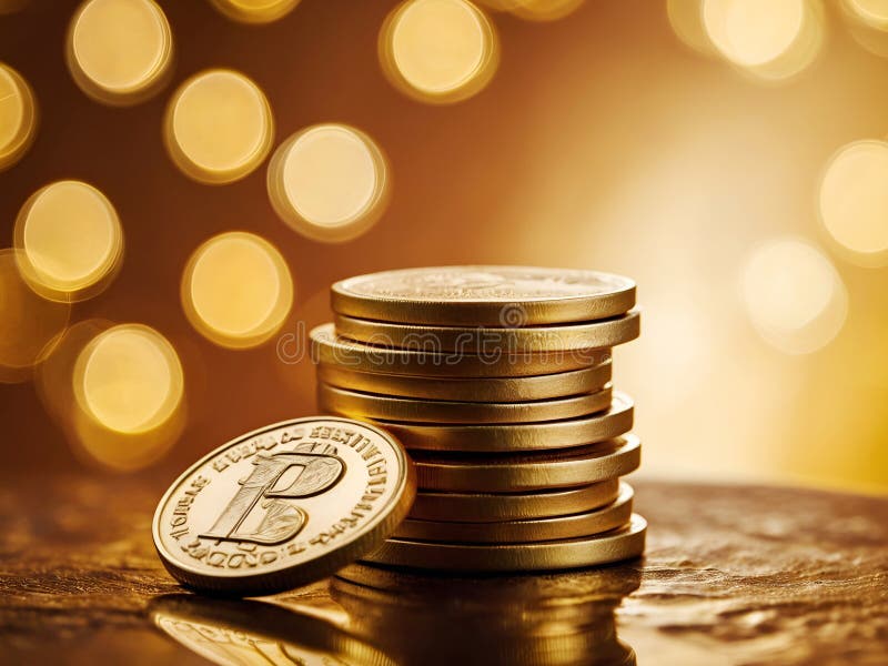 Close-up of Shiny Golden Coins Stacked Symbolizing Wealth, Finance, and ...