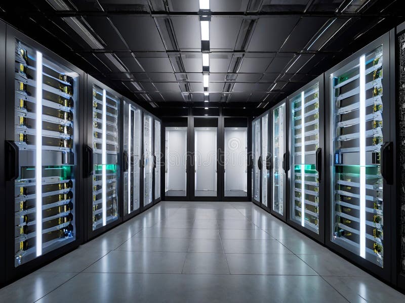 An Arrangement of Server Room To Manage Many Computers Stock ...