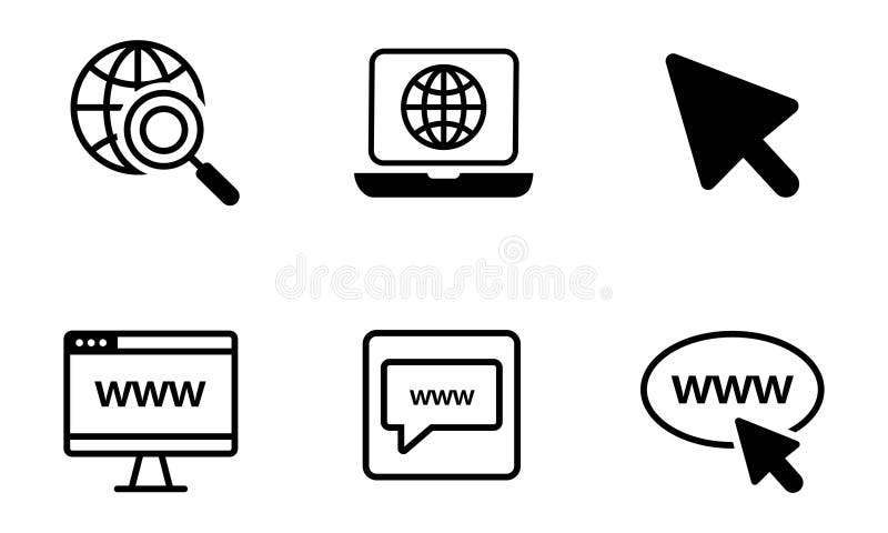 A Flat Black and Wight 6 Website Icon and Vector Template Logo Icon ...