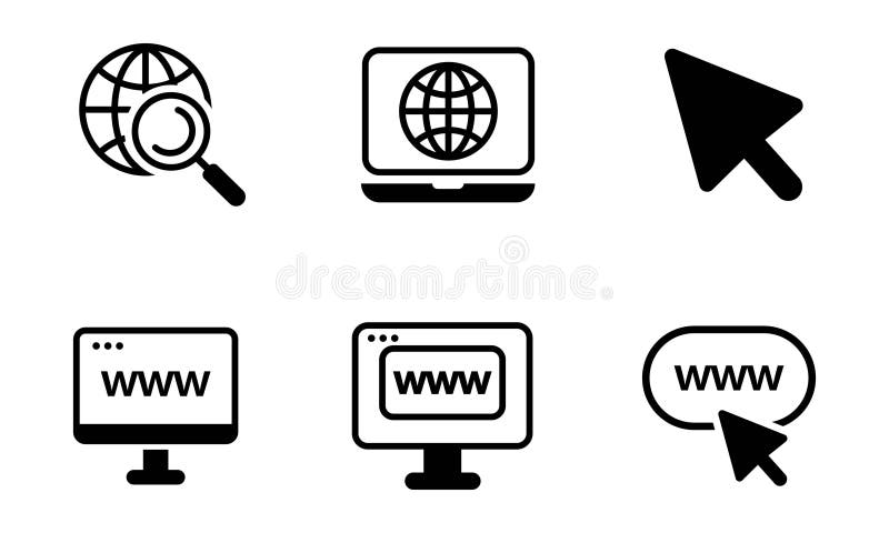 6 Black and White Website Icon Vector Template Logo Icon Sambal Stock ...