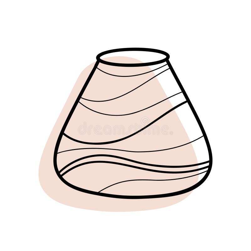 Beautiful Decorative Vase, Graphic Line Drawing with Colored Background ...
