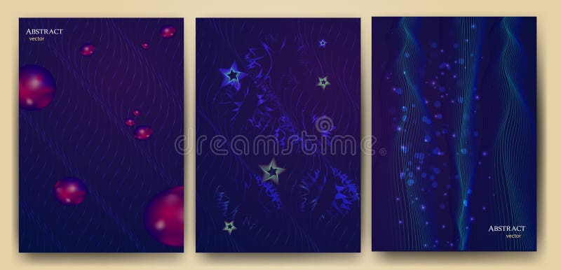 Set of Abstract Magic Backgrounds with Shiny Stars Stock Vector ...