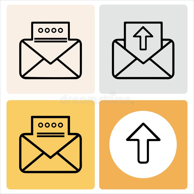 Envelope Mail Icon Set Web Buttons Vector File Stock Vector ...