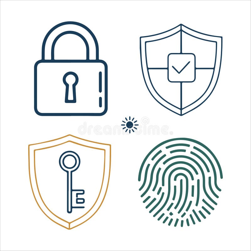 Web Security, Protection Line Icons Set Vector File Stock Vector ...