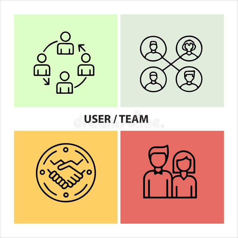 Web User Team Icons Set Vector File Stock Vector - Illustration of ...