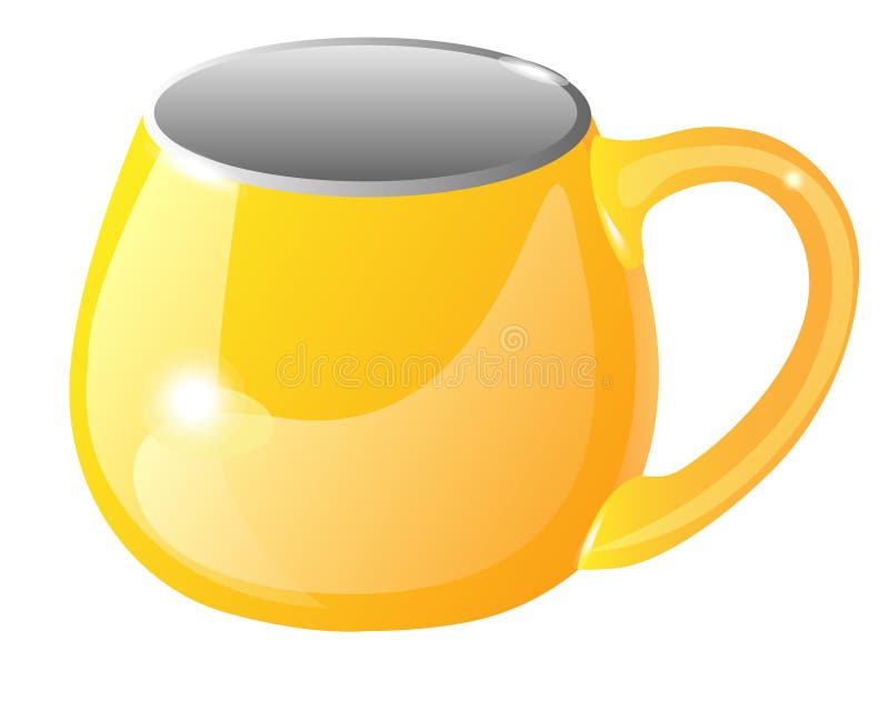 Porcelain Cup Yellow Shiny - Vector Full Color Stock Vector ...