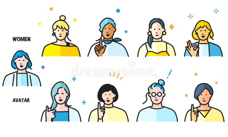Women Icons Set for Web Site Stock Illustration - Illustration of ...