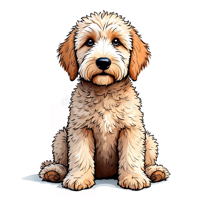 Cute Goldendoodle Dog Vector Cartoon Illustration Stock Illustration ...