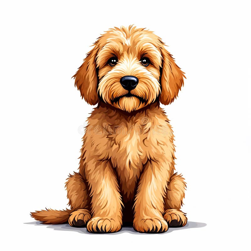 Cute Goldendoodle Dog Vector Cartoon Illustration Stock Illustration ...
