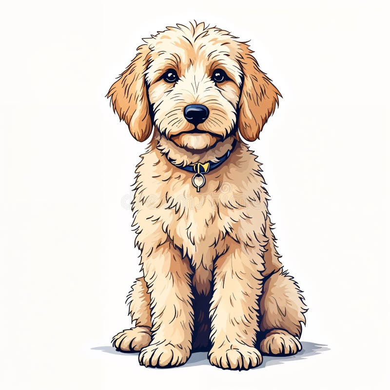 Cute Goldendoodle Dog Vector Cartoon Illustration Stock Illustration ...
