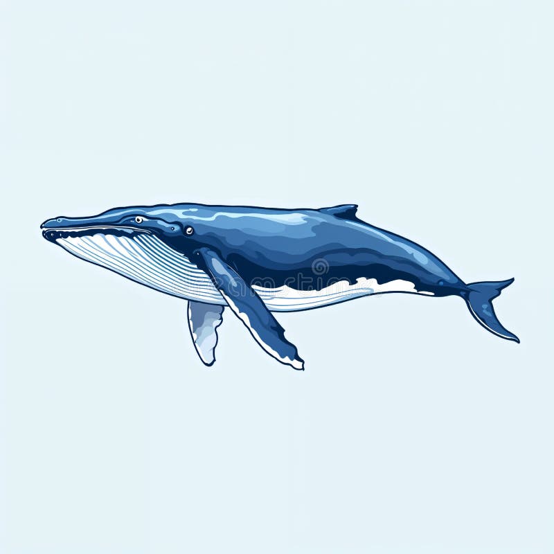 Whale Fish Vector Cartoon Illustration White Background Stock Vector ...