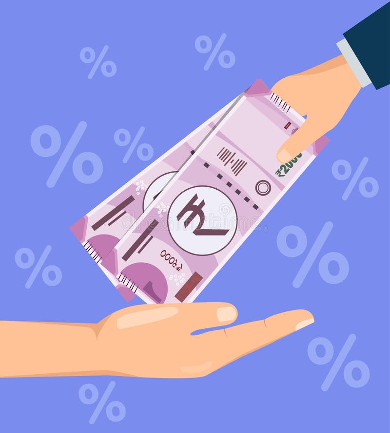 Man Paying Money To Other Person, Loan Business Concept Illustration ...