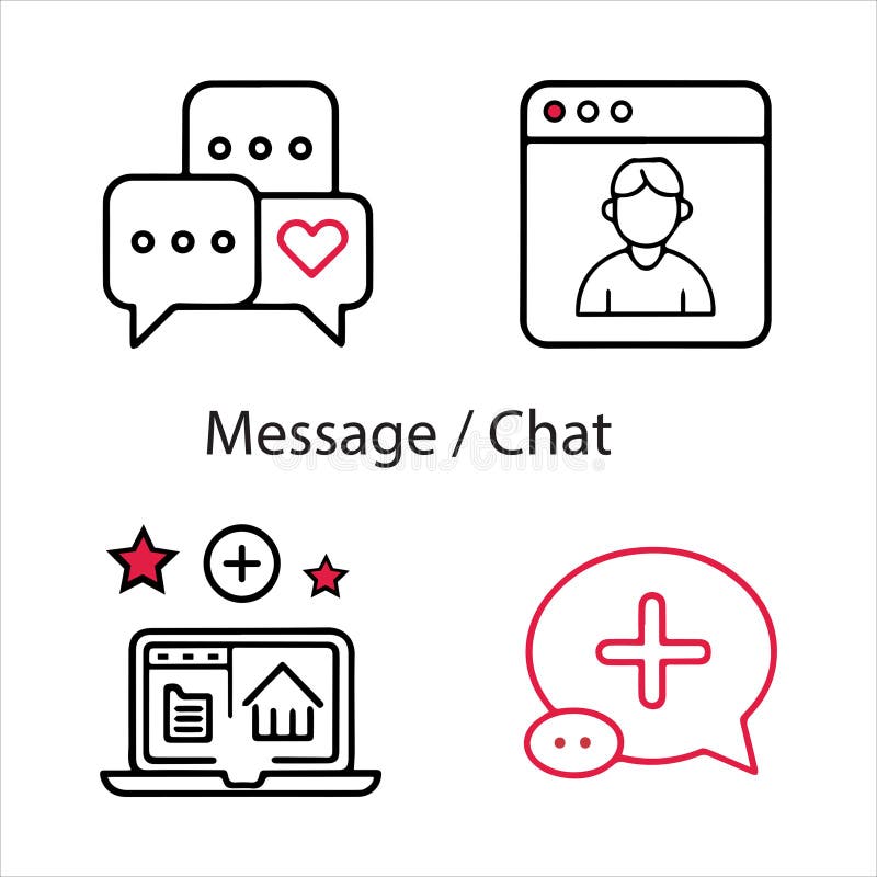 Message and Chat Icons Vector Editable Eps 10 Icons Set Stock ...