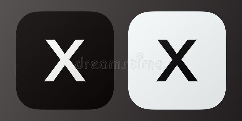 Black and White X App Icons Stock Illustration - Illustration of symbol ...