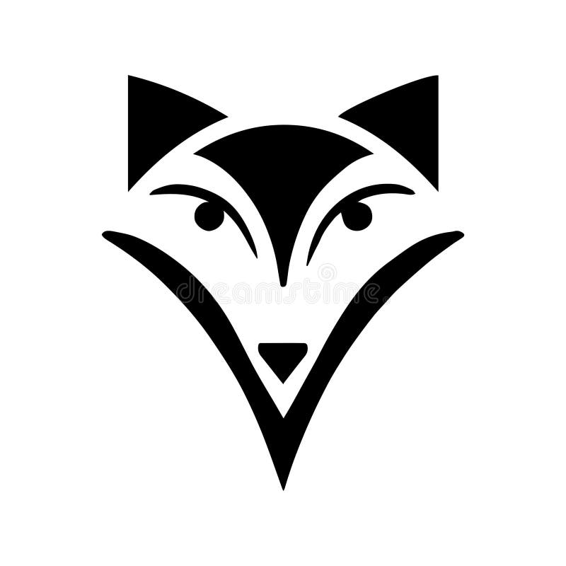 Fox Head Graphic. Black Color Vector Illustrations Stock Illustration ...