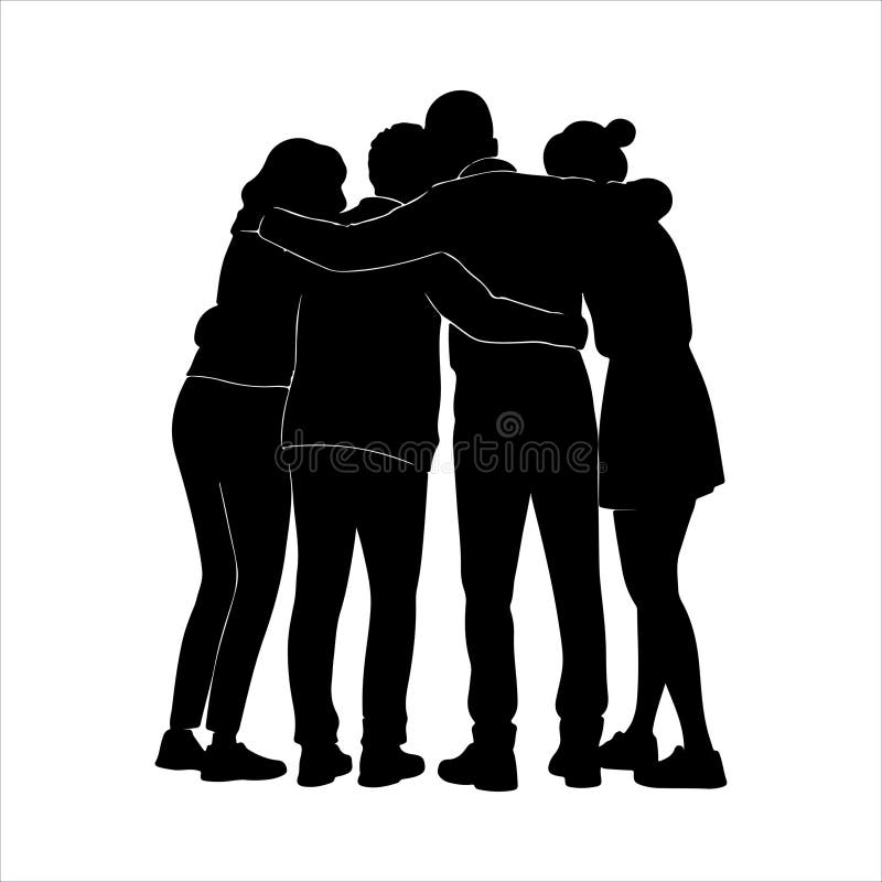 Group Hug Silhouette Stock Illustrations – 1,482 Group Hug Silhouette ...