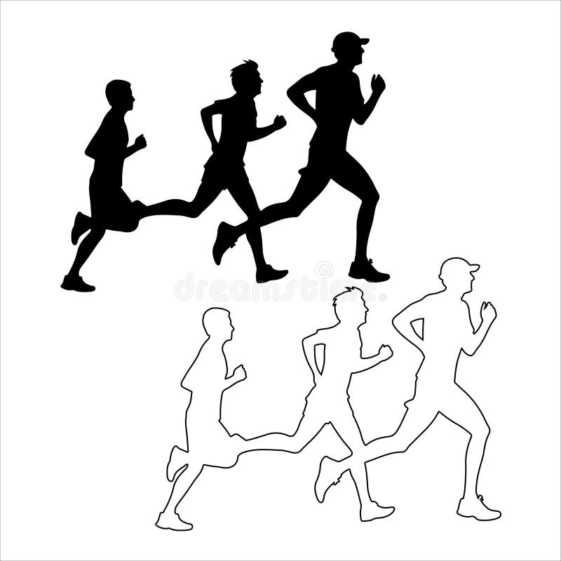 Silhouette of Runners Vector Illustration Eps Stock Illustration ...