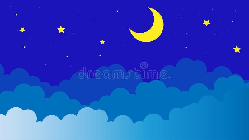 Night Time Illustrator Vector Design with Crescent Moon Stock Vector ...