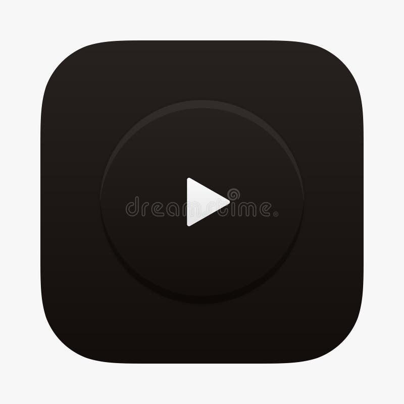 Black Video Player App Icon. Play Icon Stock Illustration ...