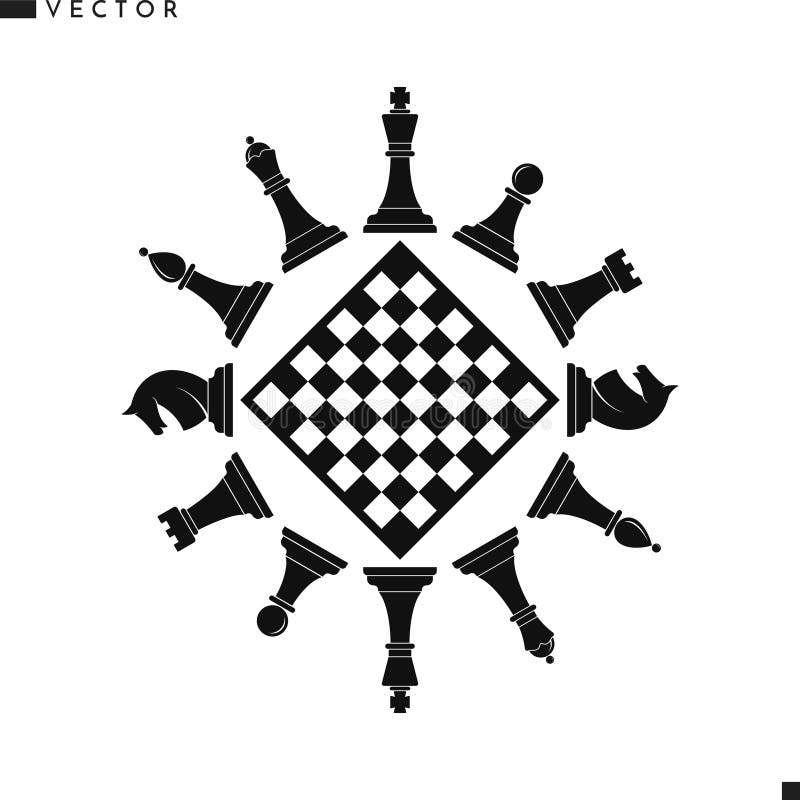 Chess Piece Icons with Name. Board Game. Stock Vector - Illustration of ...