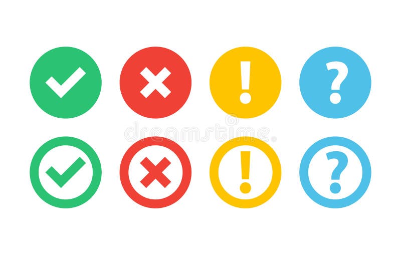 Tick, Cross, Plus, Minus Icon Set. Check Mark Icons Stock Vector ...