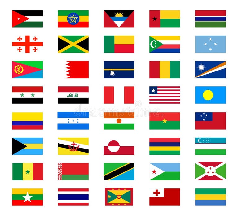 World Flags. National Flags Set Stock Vector - Illustration of circle ...