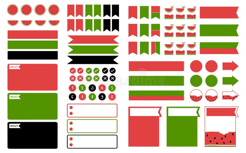 Set of Planner Stickers. Printable Planner Stickers Stock Illustration ...