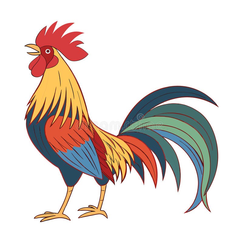 Elegant and Playful Rooster Vector Art Stock Vector - Illustration of ...