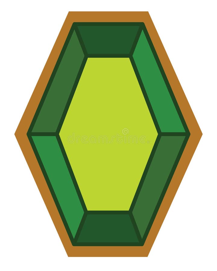 Green Crystal Gemstone - Vector Full Color Element. Jewelry Stone Stock ...