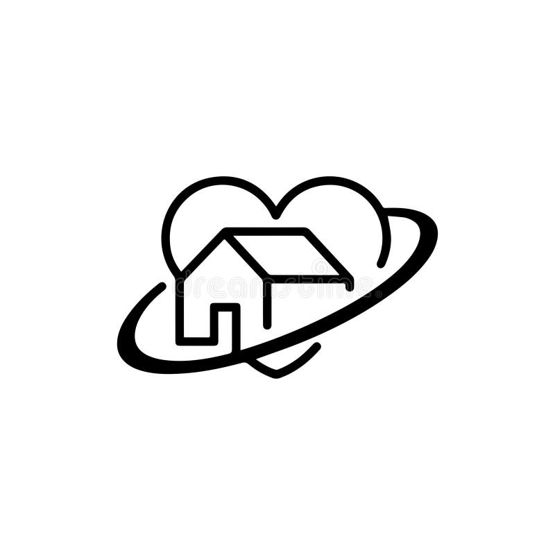 Heart and House Icon. Love Icon. Heart and House Icon Stock Vector ...