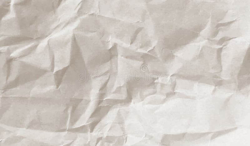 Neutral Light Crumpled Paper Background Texture. Wrinkled Creased Old ...