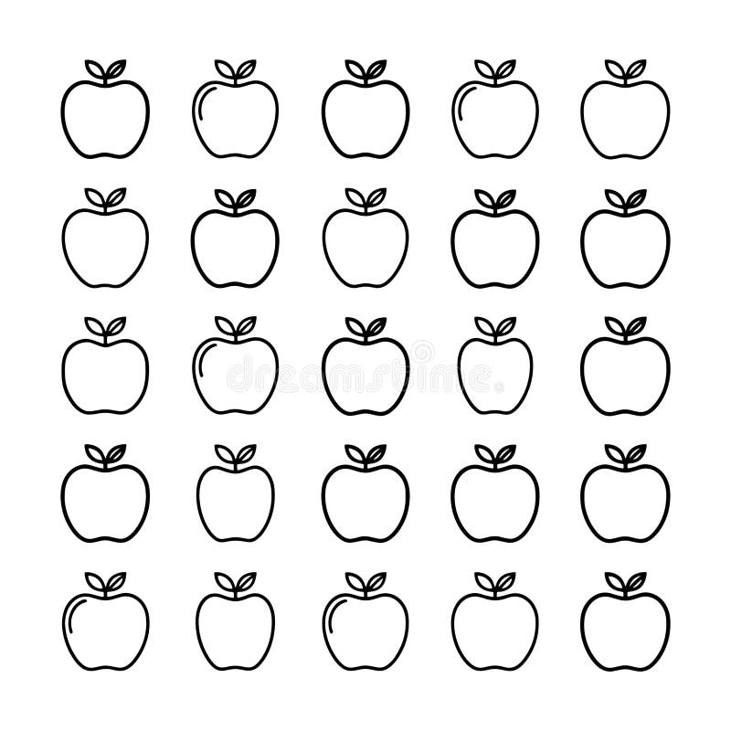 Exclusive Bundle of Apple Vector Art Illustrations on White Background ...