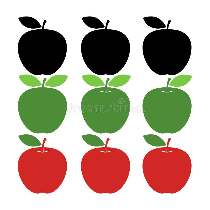 Exclusive Bundle of Apple Vector Art Illustrations on White Background ...