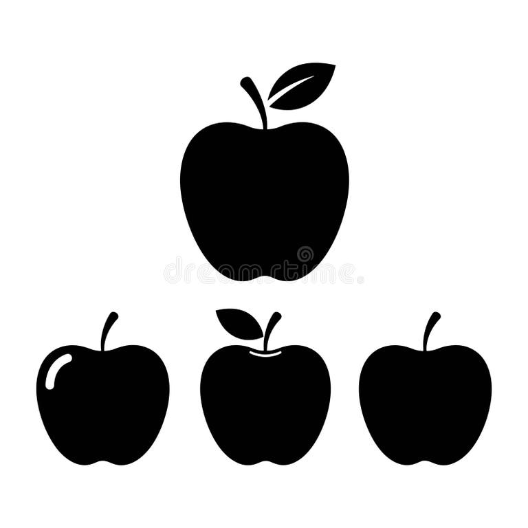 Exclusive Bundle of Apple Vector Art Illustrations on White Background ...