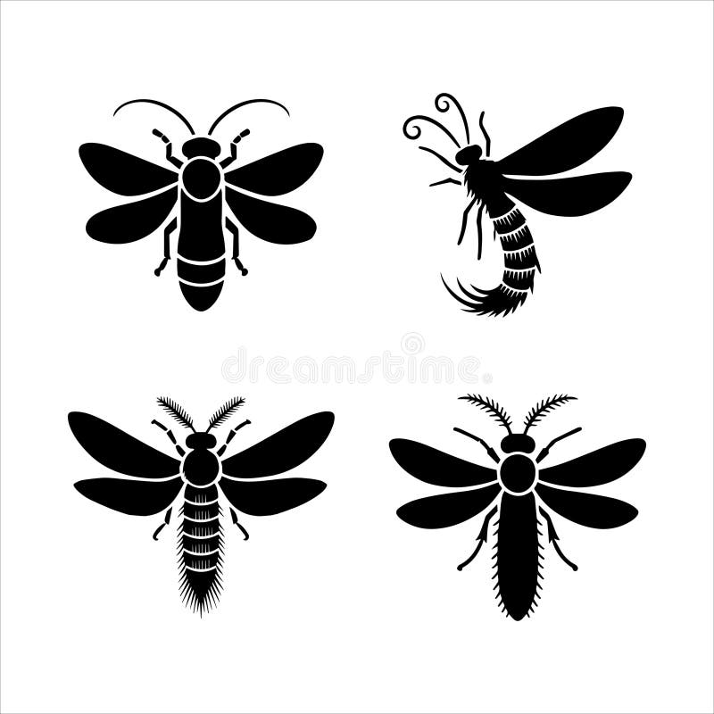 Firefly Silhouette Black Color Simple Clean Vector Illustration Stock ...