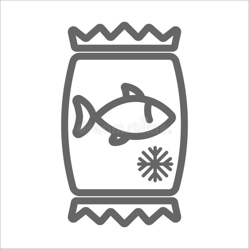 Frozen Fish Seafood Icon Vector Illustration Stock Vector ...