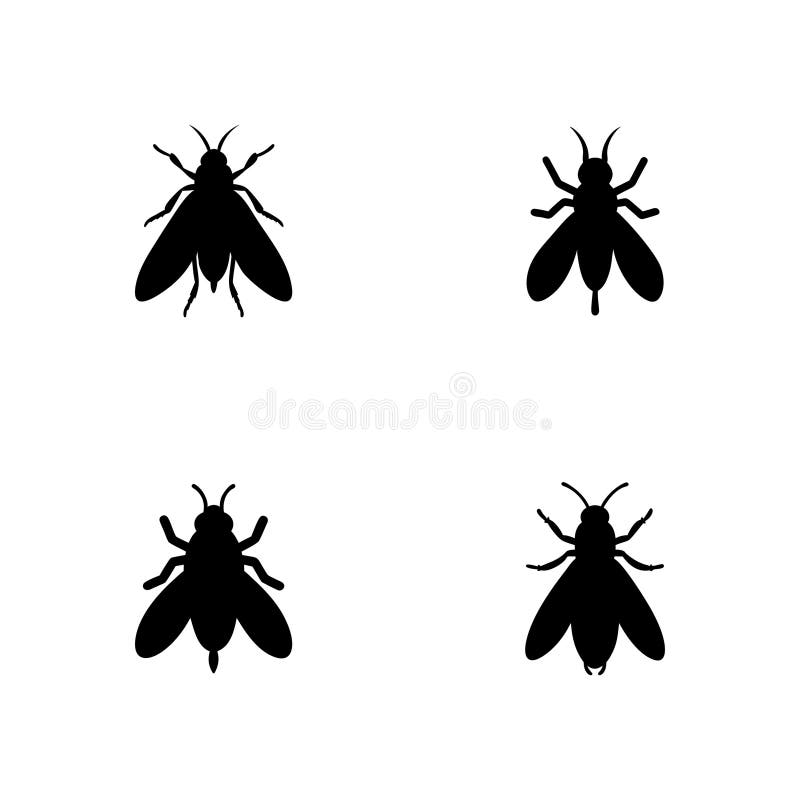 Firefly Silhouettes Black Color Simple Clean Vector Illustration Stock ...