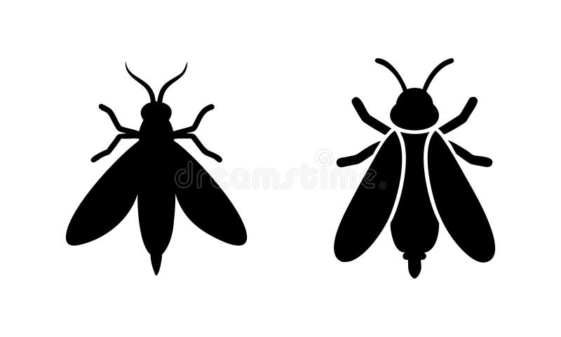 Firefly Silhouettes Black Color Simple Clean Vector Illustration Stock ...