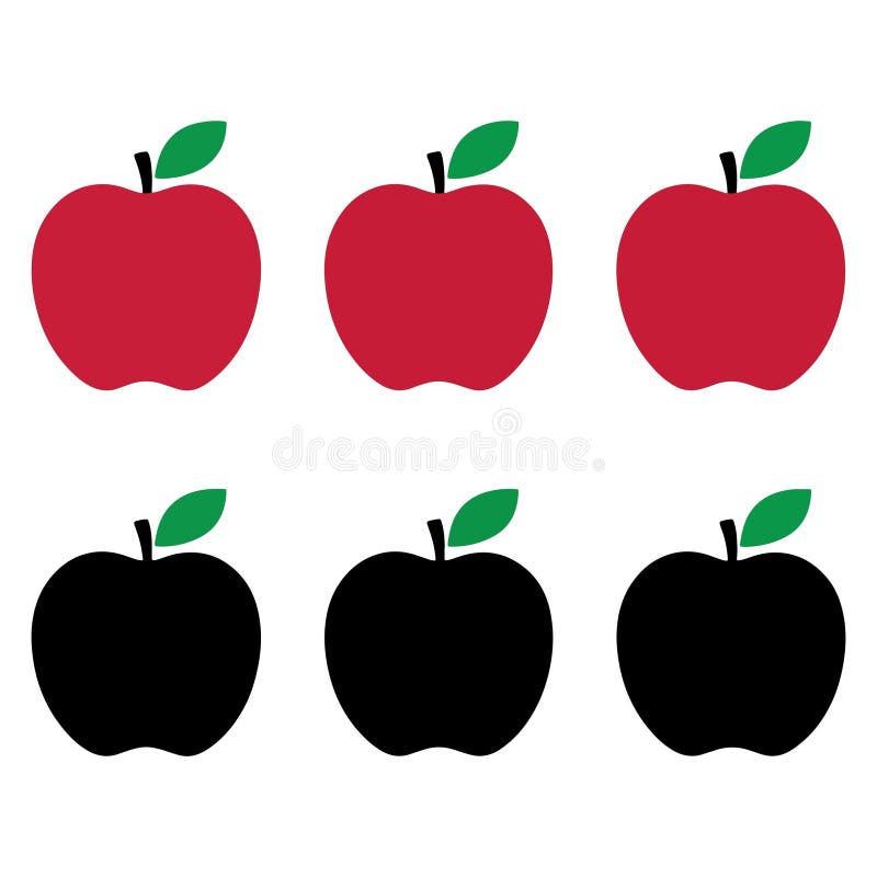 Exclusive Bundle of Apple Vector Art Illustrations on White Background ...