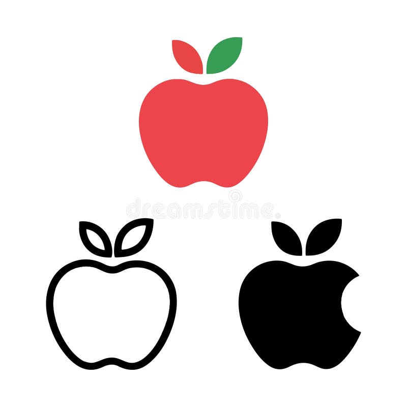 Exclusive Bundle of Apple Vector Art Illustrations on White Background ...